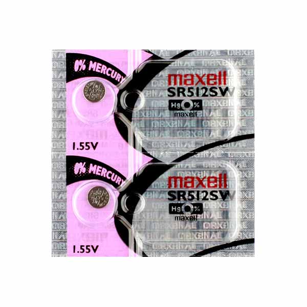 2 x Maxell 335 Watch Batteries, 0% MERCURY equivalent SR512SW Battery ...