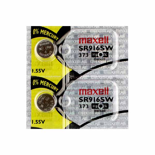 2 x Maxell 373 Watch Batteries, 0% MERCURY equivalant SR916W Battery ...
