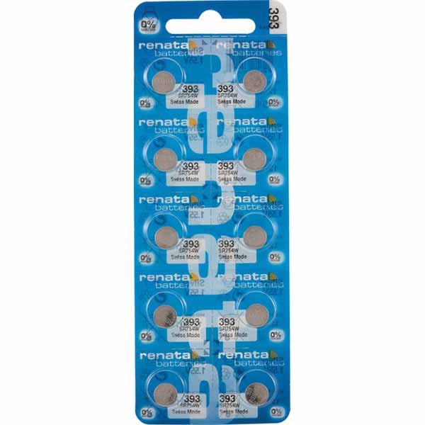 10 x Renata 393 Watch Batteries, 0% MERCURY equivalent SR754W – Bandini ...
