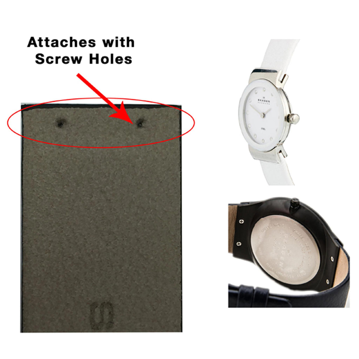 Bandini Screw Fit Leather Watch Strap Band for Skagen and Bering ...